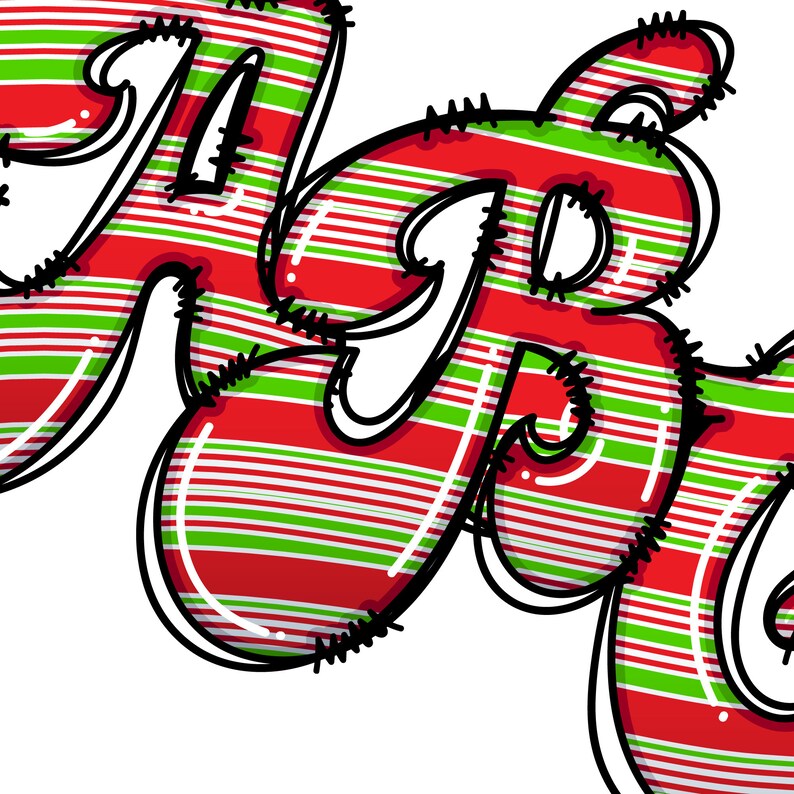 Candy Cane Letter PNG Peppermint Type Red Green Striped | Etsy