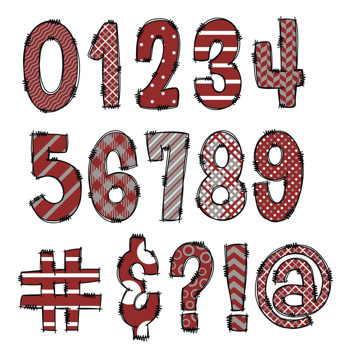 Digital Download | Doodle Maroon Gray and White Pattern Fill | PNG ...