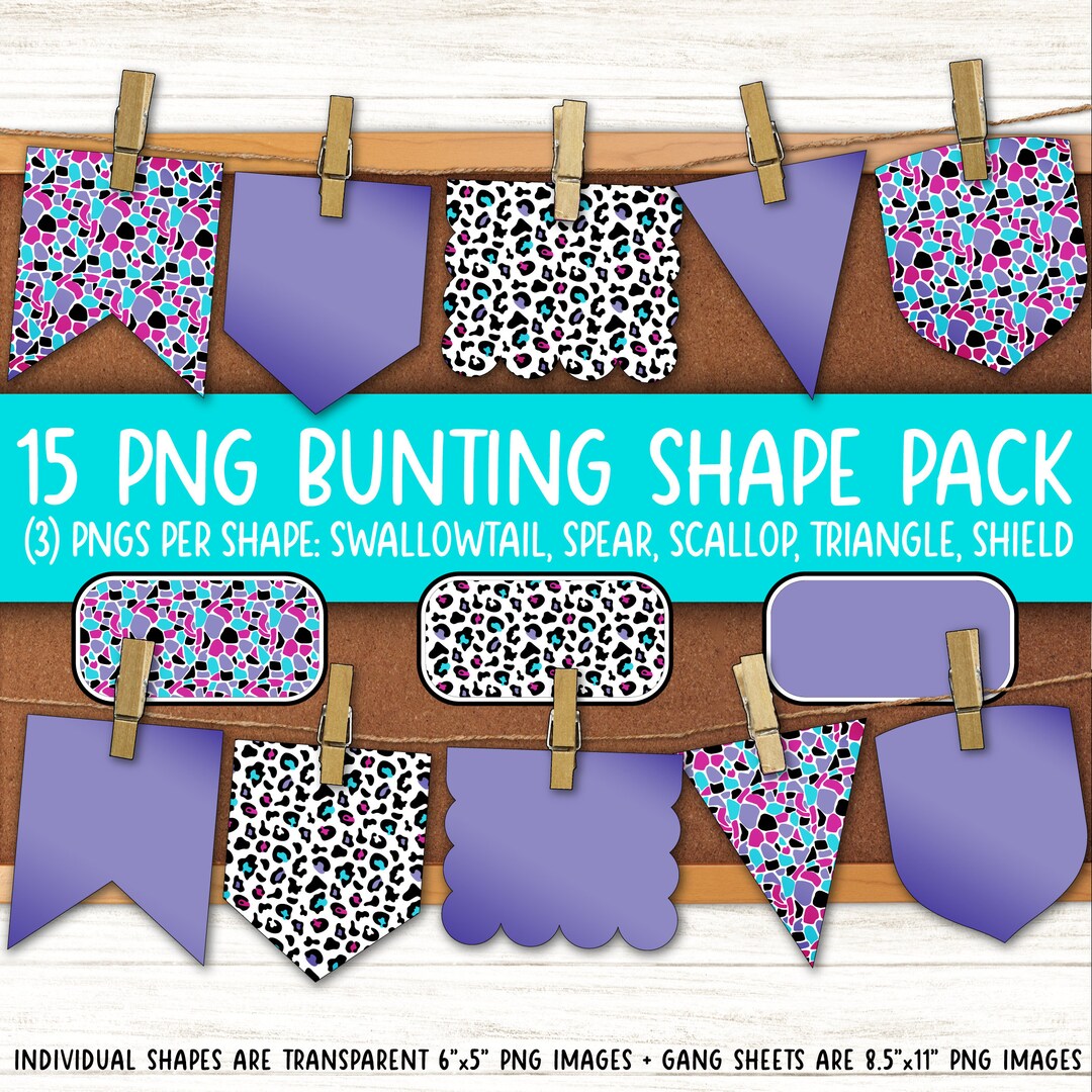 Pennant/bunting Banner Kit (for Walls & Bulletin Boards) | Purple and ...