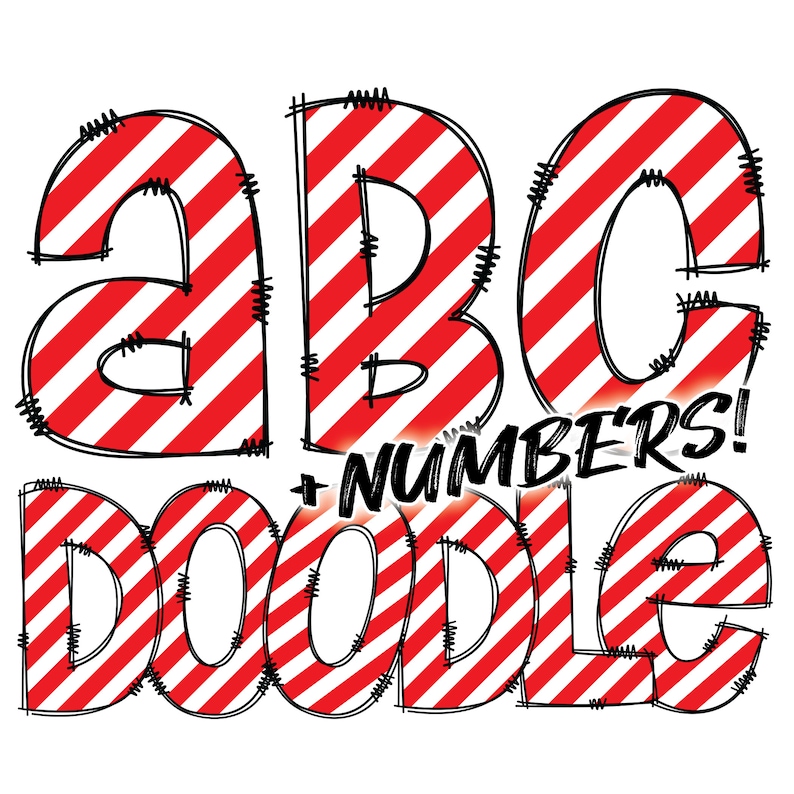 Digital Download Doodle Christmas Candy Cane Pattern Fill 3 - Etsy