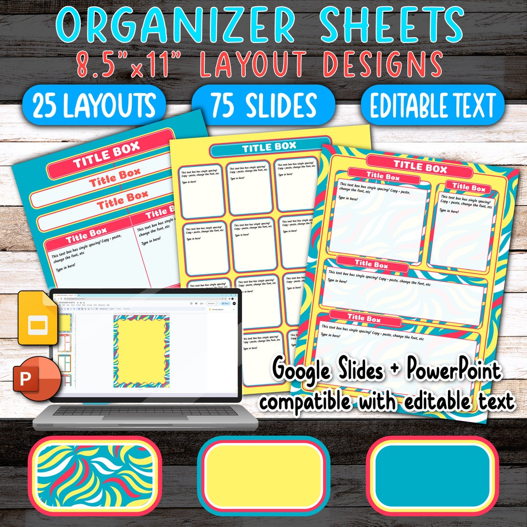 Organizer Sheet Templates Planner & Presentation Pages - Etsy