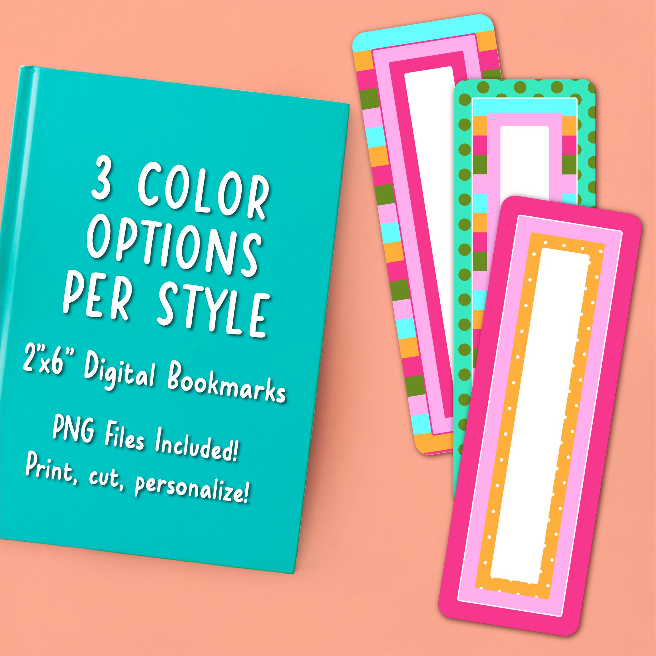 Digital Bookmarks (printable), Clipart Bundle Set of 12 | Lined & Blank ...