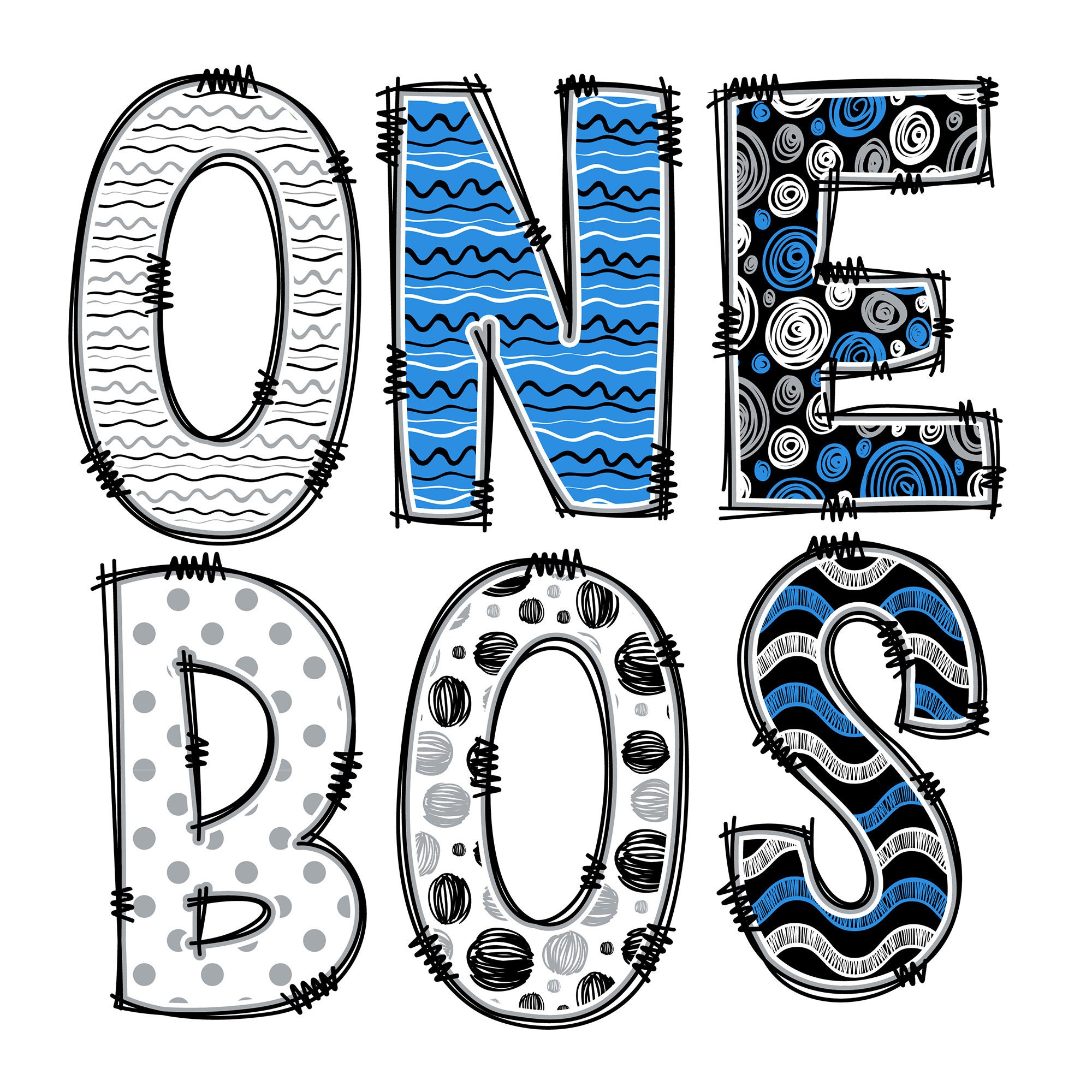 Mix N Match Alphabet, 2 Full Sets, Multiple Sketch Doodle Patterns ...