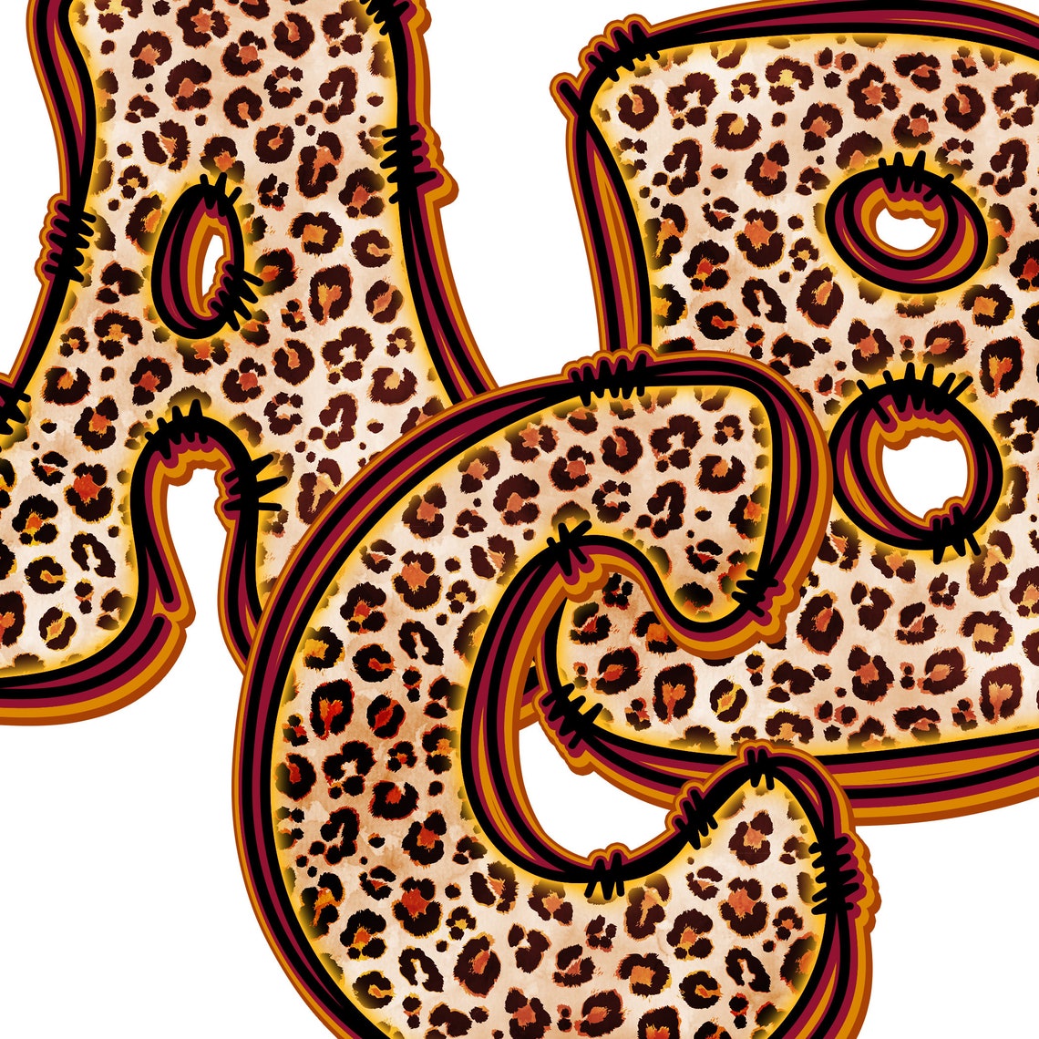 Digital Download Doodle Retro AG Leopard Pattern Vintage - Etsy