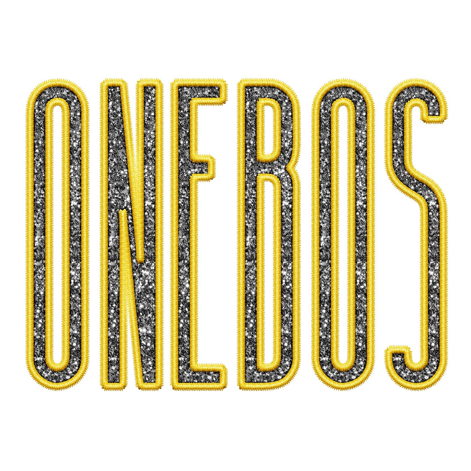 Faux Embroidery Alphabet, Gold Yellow & Black, Tall Skinny Applique ...