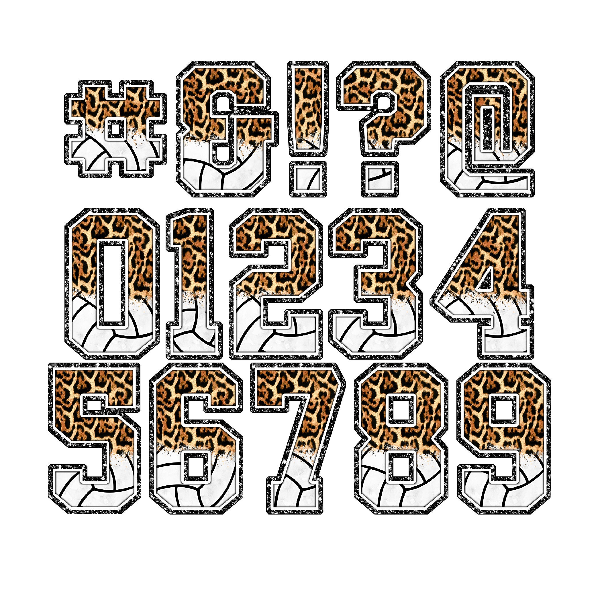 Volleyball Letters PNG Leopard and Panels Pattern Background - Etsy
