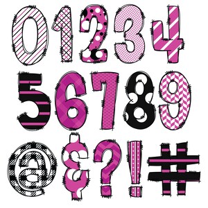 Digital Download | Doodle Pink Black White Pattern Fill | PNG Clipart ...