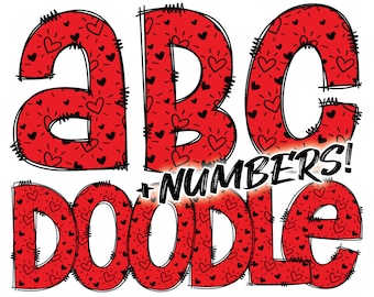 Digital Download Doodle Valentine Hearts 5 Pattern Fill | Etsy