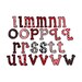 Doodle Red Black PNG Alphabet Bundle, Double Sets of Uppercase ...