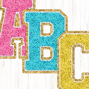 Faux Chenille Letters PNG Bundle, Realistic Chenille Texture Alphabets ...