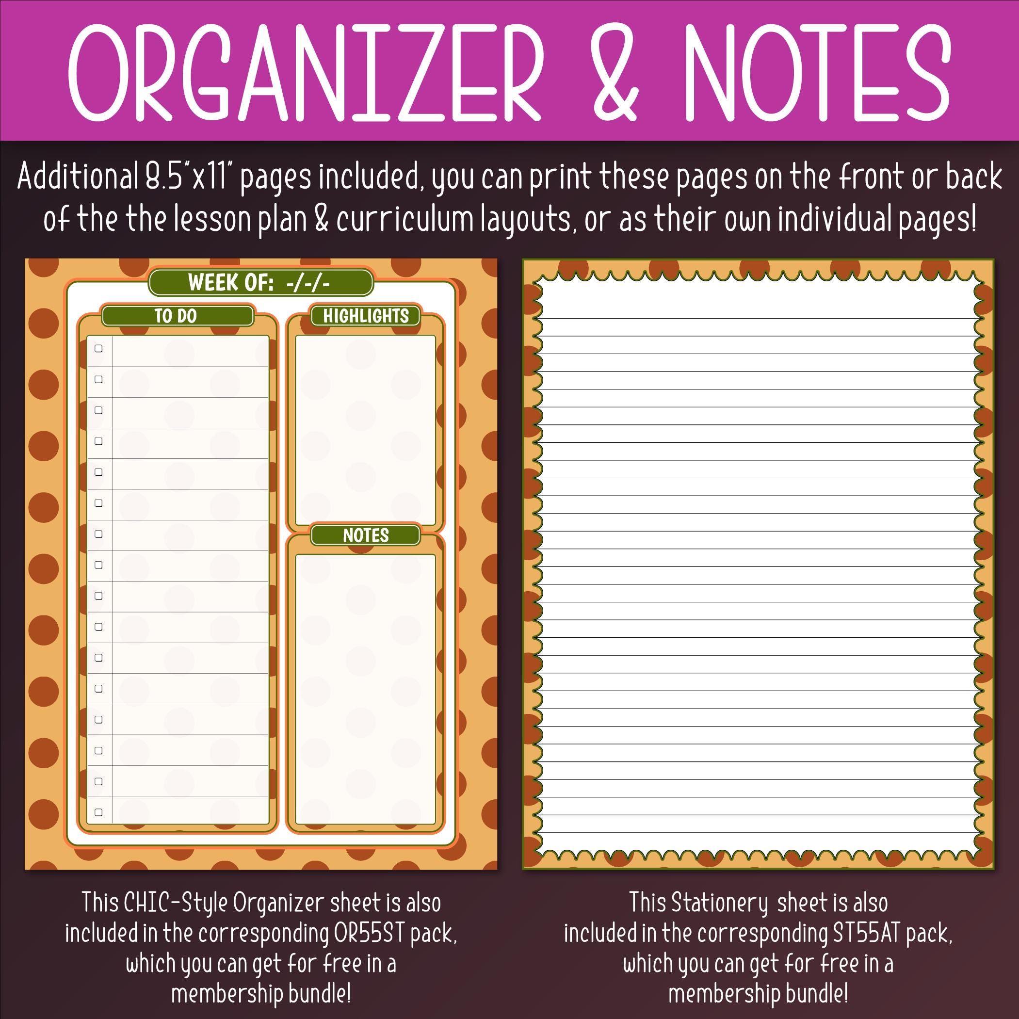 Lesson Plan Sheets & Curriculum Maps (editable) | Stripes, Polka Dots ...