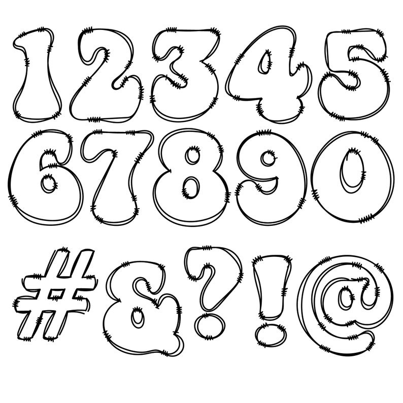 Digital Doodle | Retro, Groovy Doodle AG | Letters With Transparent ...