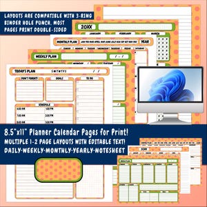 Calendar Pack - Editable Daily | Weekly | Monthly | Yearly | Polka Dots ...