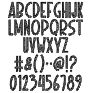 Faux Embroidery Glitter PNG Alphabets, 9 Pack, Skinny Thin Boho Letters ...