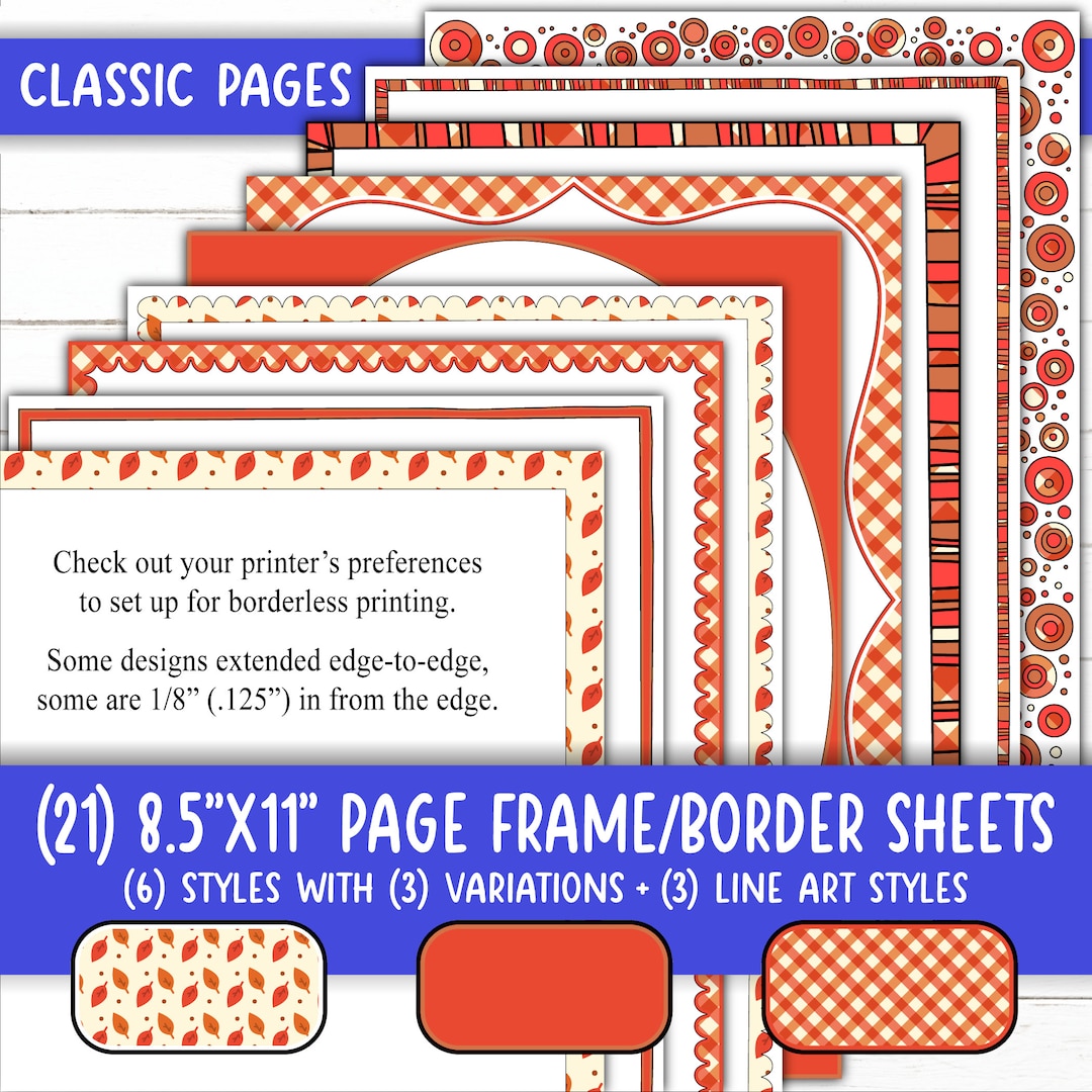 Framed Page Templates, Certificate & Award Style, Fall and Autumn Red ...