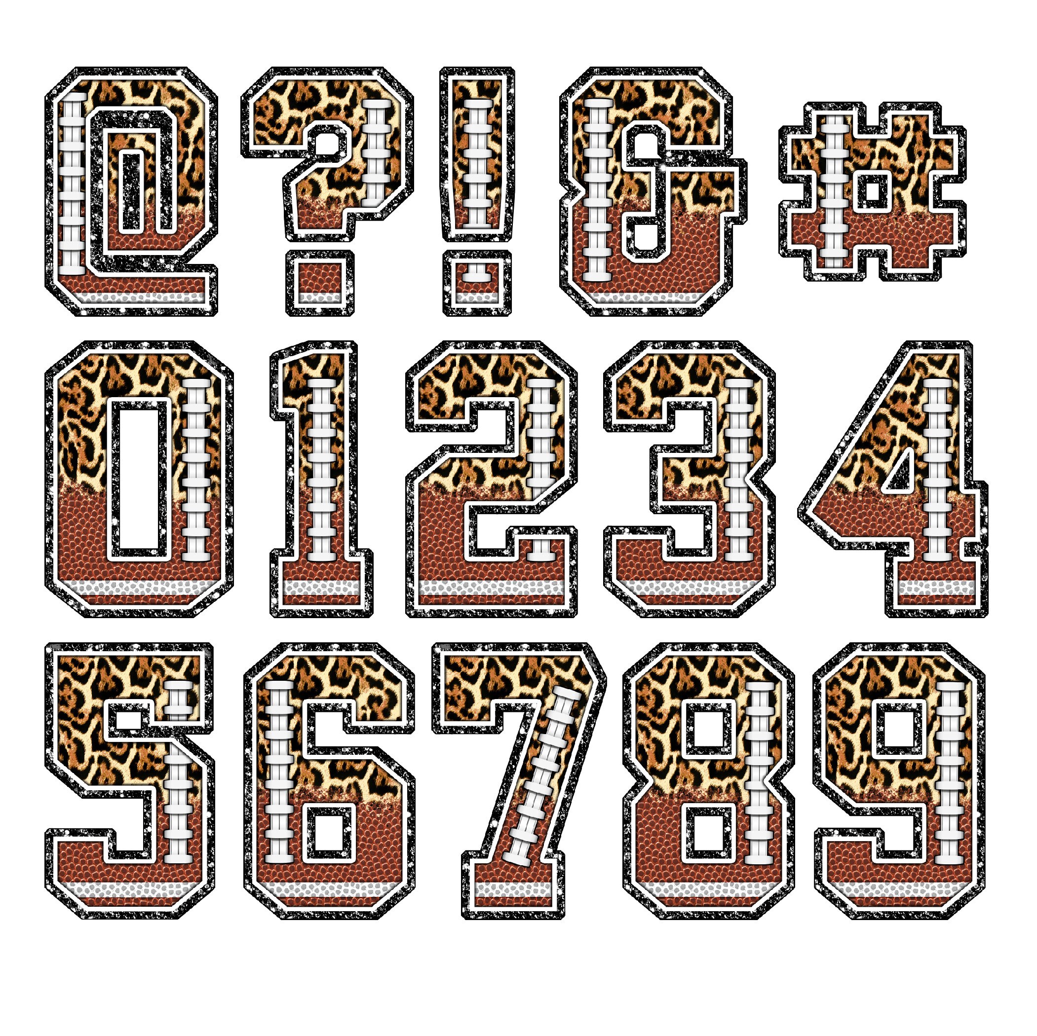 Football Letters PNG, Leopard and Laces Stitch, Background Pattern ...