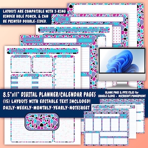 Calendar Pack - Editable Daily | Weekly | Monthly | Yearly, Purple ...