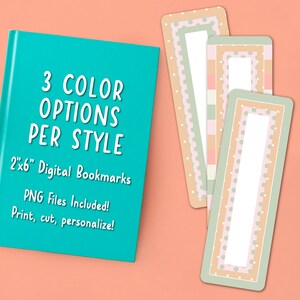 Digital Bookmarks (printable), Clipart Bundle Set of 12 | Lined & Blank ...