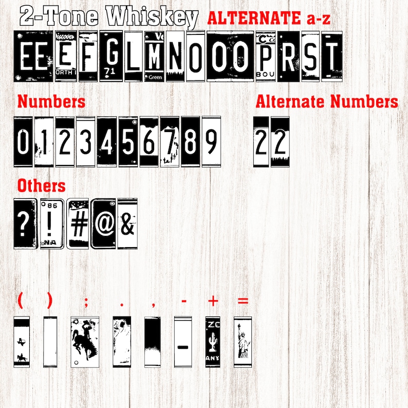 License Plate FONT Files 3 Ttf Fonts PNG Bundle and SVG - Etsy UK