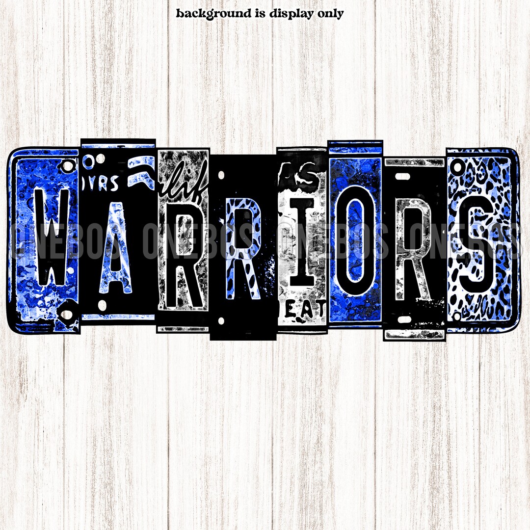 Warriors License Plate PNG, White, Royal, Grey, Leopard, Grunge, Black ...