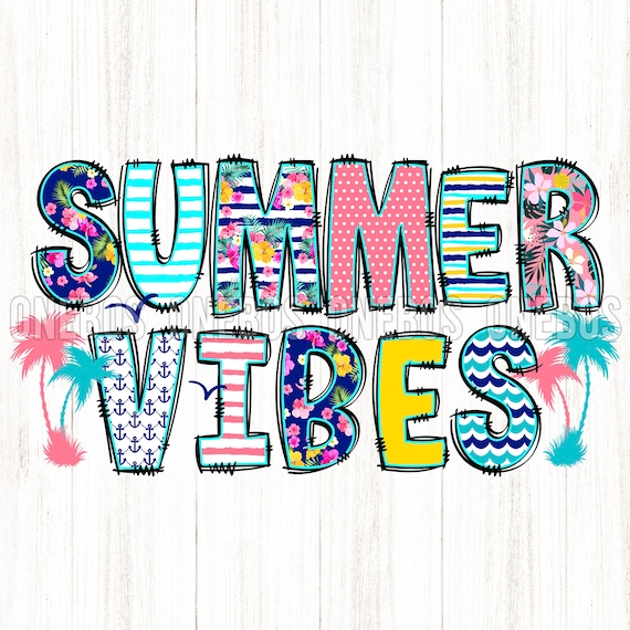 Summer Vibes PNG for Sublimation DTG Shirt Print Clipart - Etsy