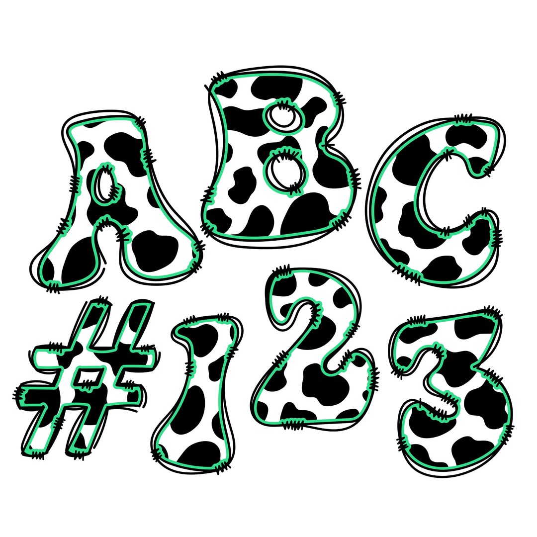 Digital Download | Doodle Retro AG - Cow Print Vintage | Hand Drawn ...