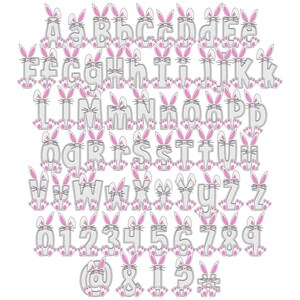Bunny Rabbit Letters Alphabet, Faux Embroidery Stitch Alpha, Classic ...