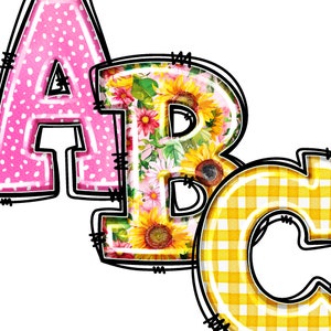 Summer Doodle Alphabet PNG, Digital Download, Casual Hand Drawn Letters ...