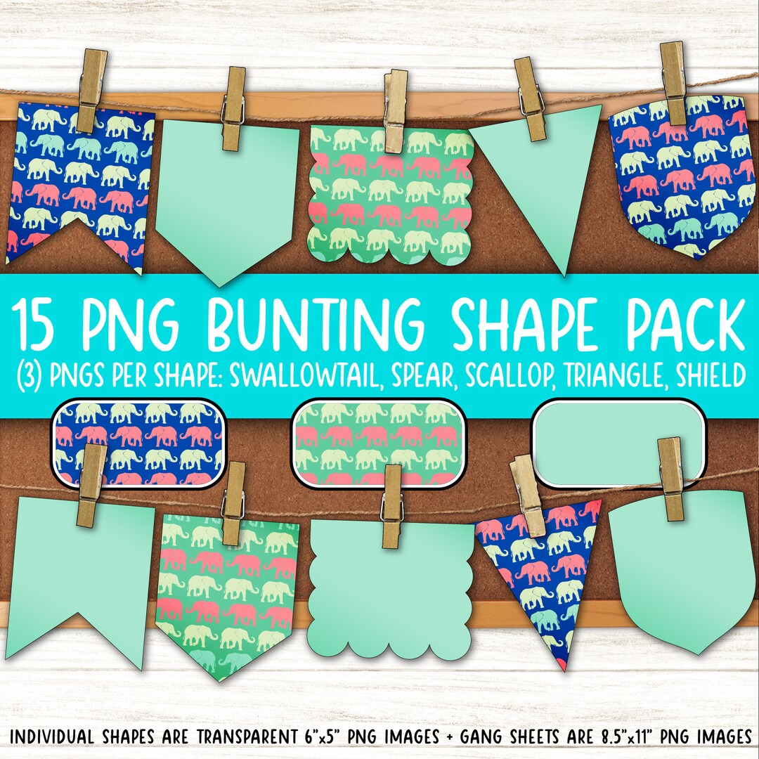 Pennant/bunting Banner Kit (for Walls & Bulletin Boards) | Elephants ...