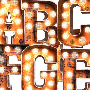 Digital Download | Orange Marquee Letters & Numbers | PNG Image Graphic ...