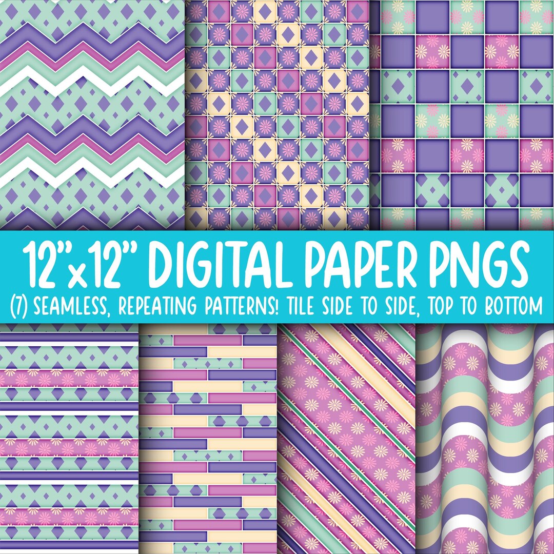 Wallpaper Background - Digital Paper | Seamless | Flowers, Diamonds ...