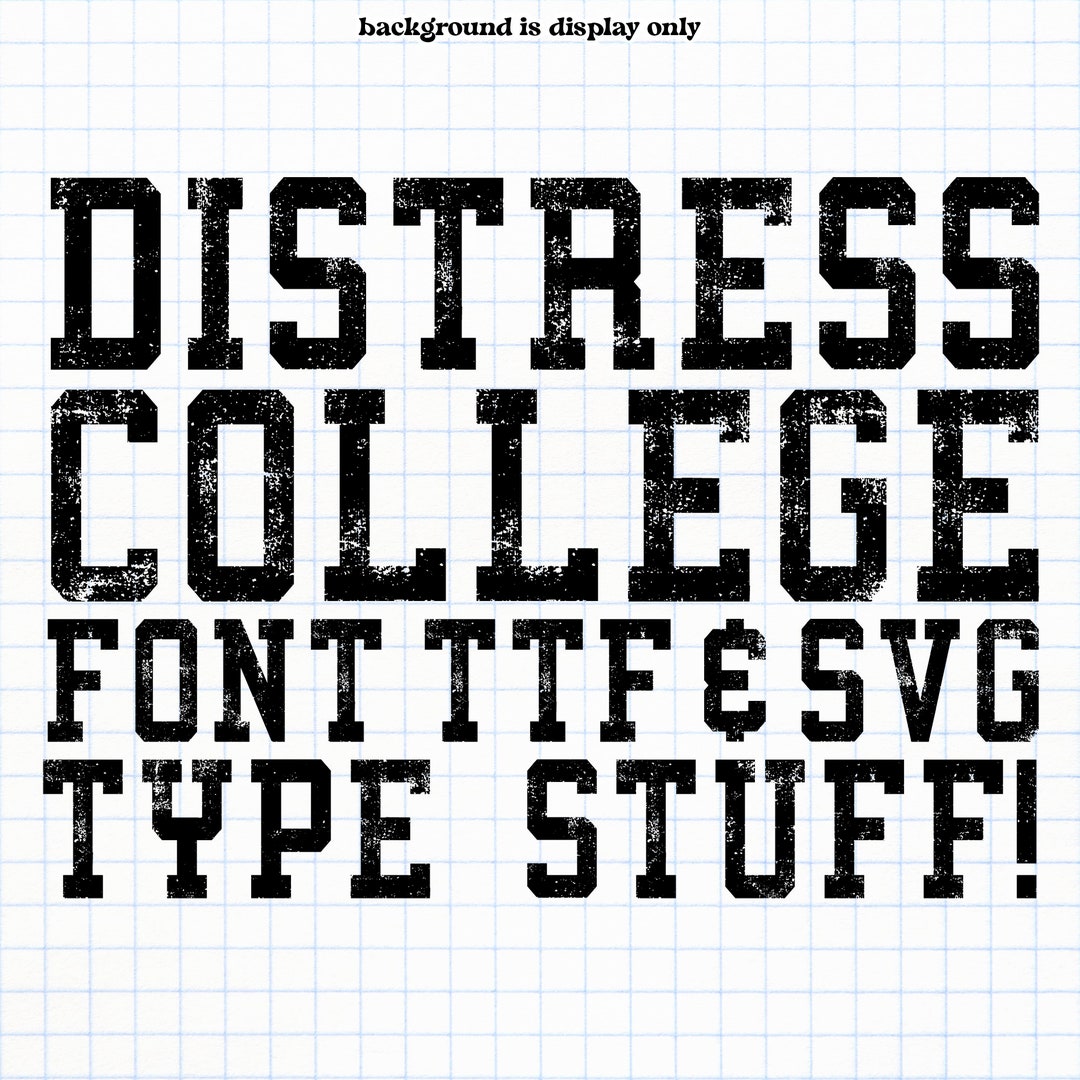 Distressed Font & SVG, College Athletic School Block Alphabet, Vintage ...
