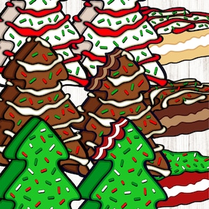 Tree Cake Alphabet PNG Bundle, Set of 3, White Brown Green Doodle ...