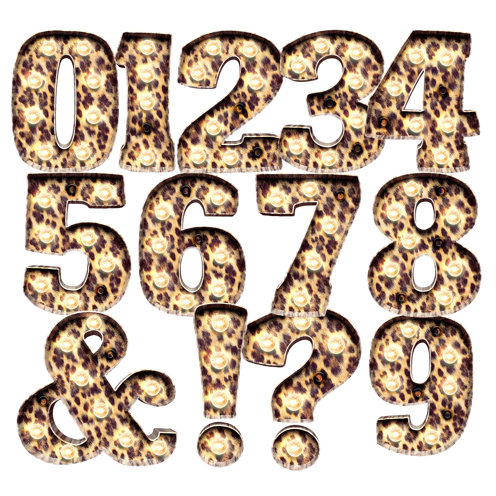 Digital Download | Casual Cute Leopard Pattern Marquee Letters ...