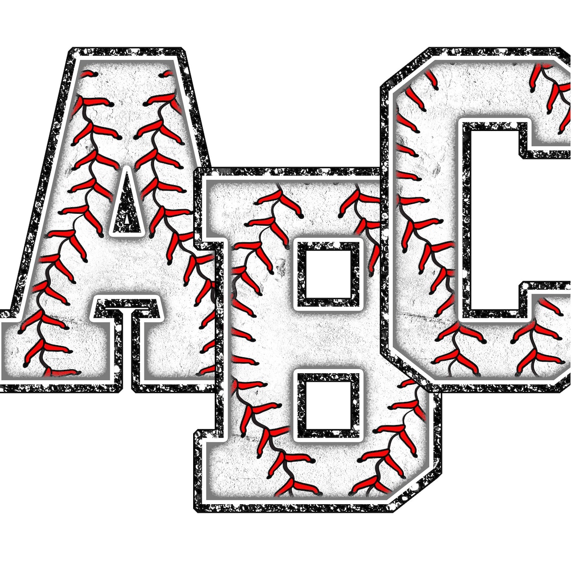 Digital Baseball Chenille Alphabet With Stitch Pattern - Etsy