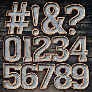 Clipart ONLY Digital Download | 3D Galvanized Metal Rustic With Wood ...