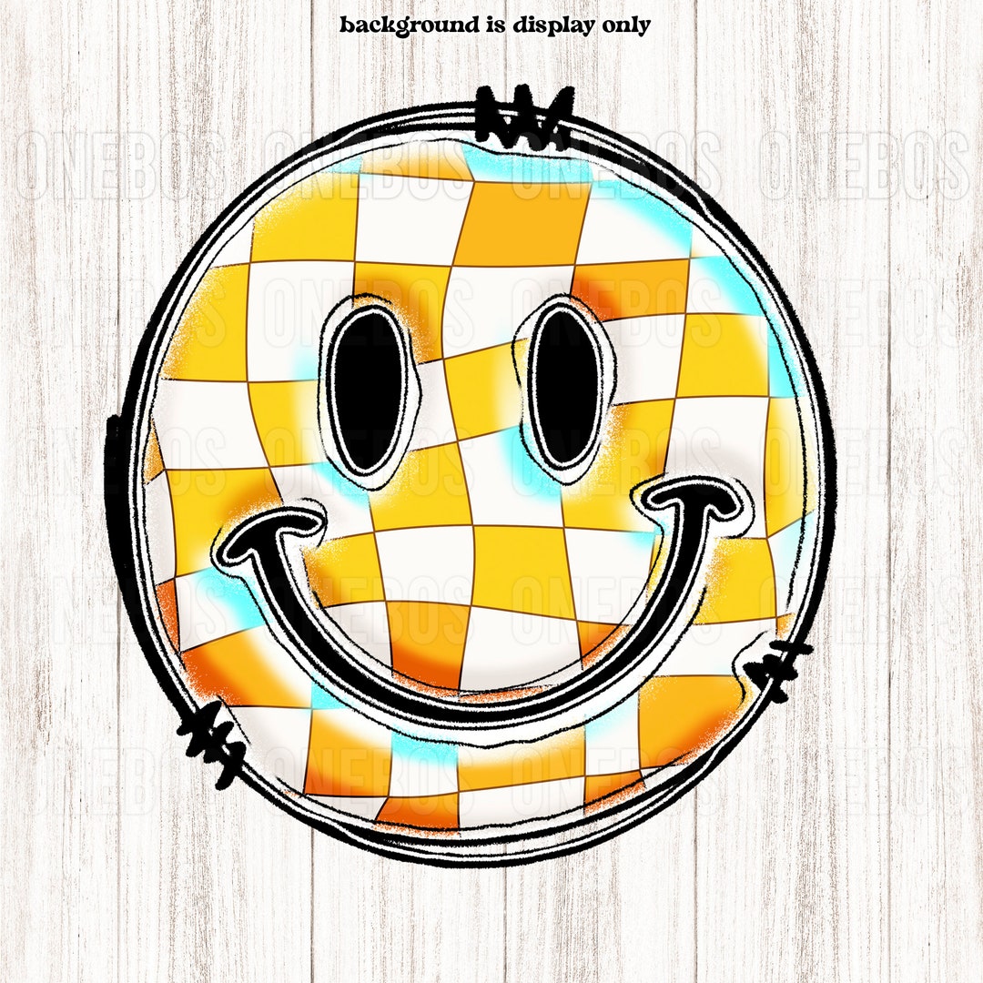 Retro Smiley Face PNG Large Round Smiling Face With Retro - Etsy