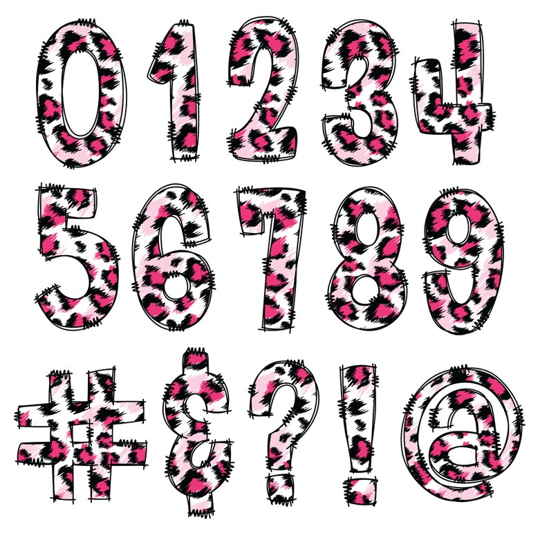 Digital Download Doodle Pink Leopard Print 3 Pattern Fill | Etsy