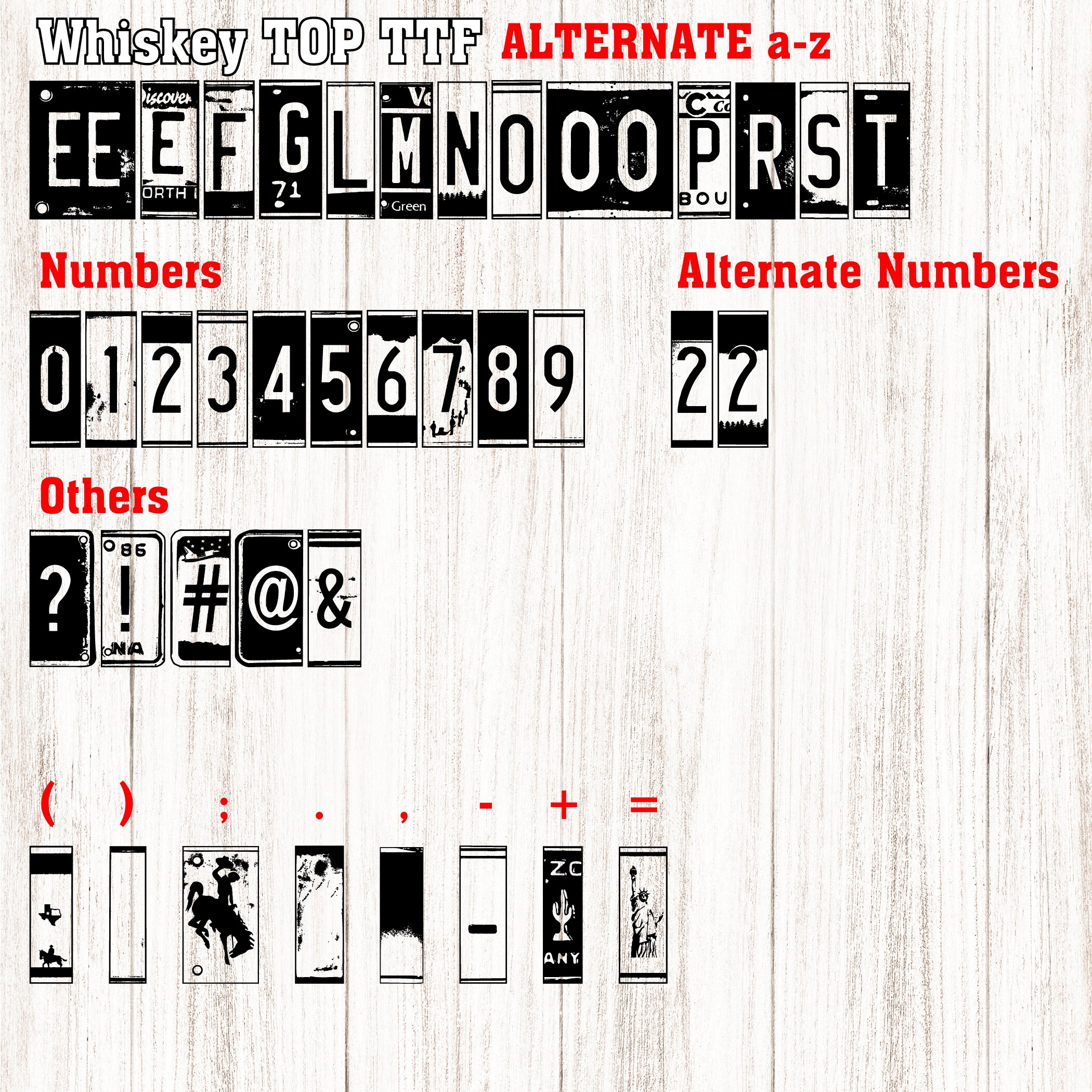 License Plate FONT Files 3 Ttf Fonts PNG Bundle and SVG - Etsy UK