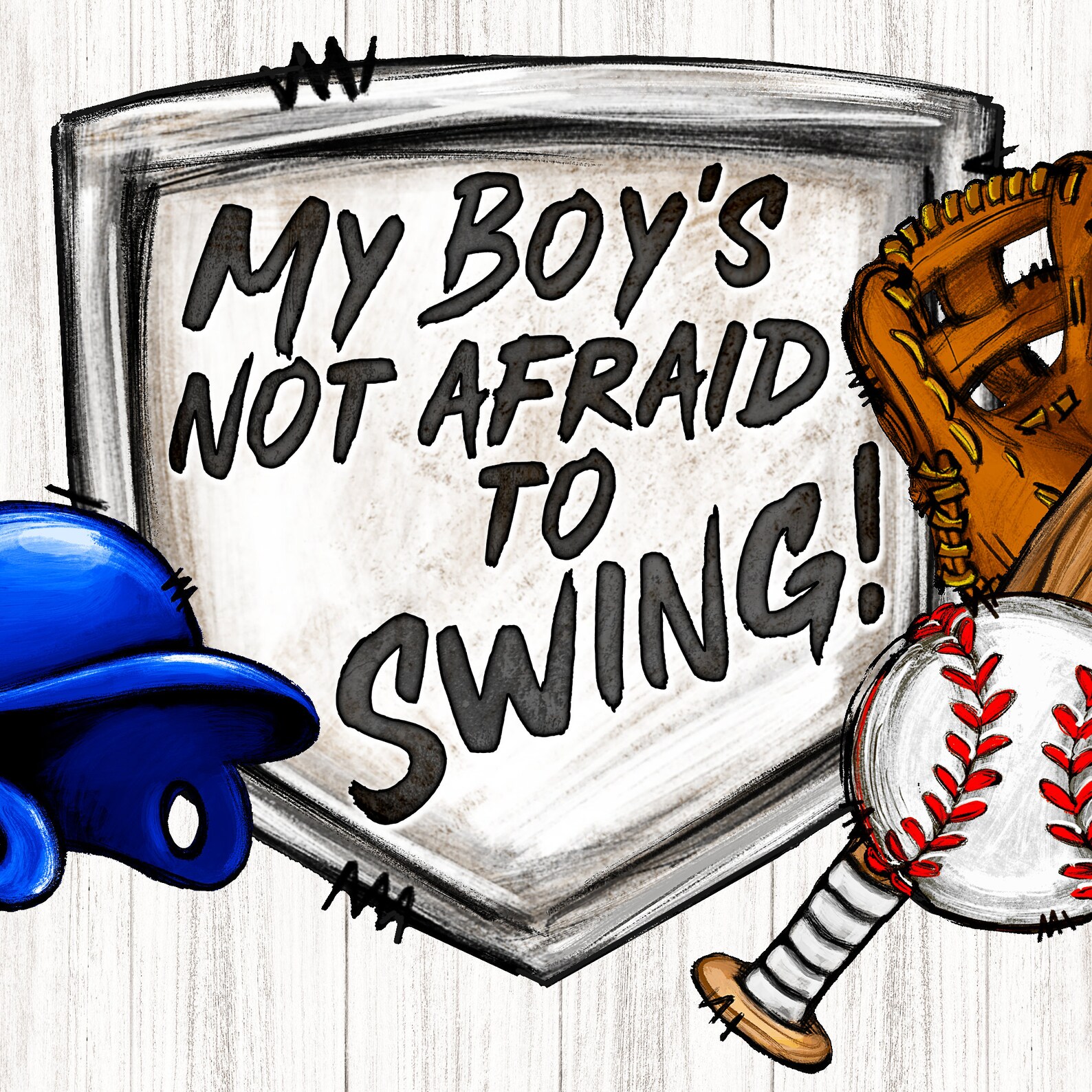 My Boy's Not Afraid to Swing PNG, Funny Baseball Illustration, Baseball ...