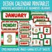 Wall Calendar - Standard - for Teachers | Polka Dots, Mini Dots, Large ...