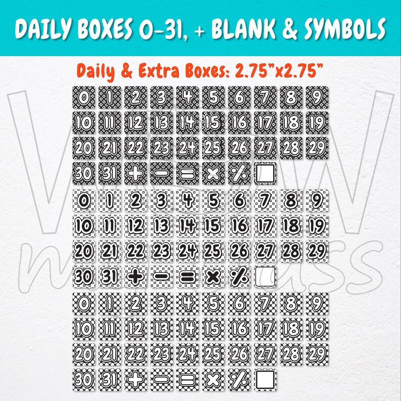 Wall Calendar - Pocket Chart for Teachers | Black and White, Ink Saver ...