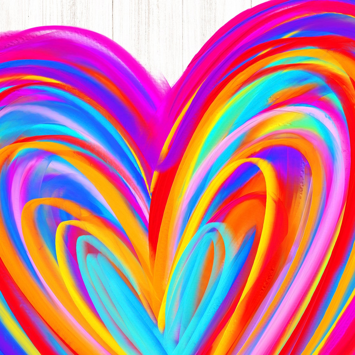 Valentine's Clipart Painted Hand Drawn Digital Heart - Etsy