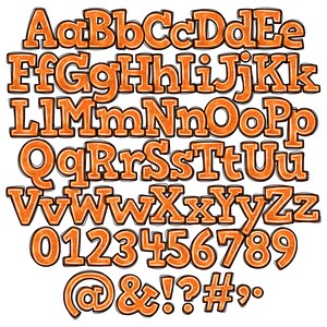 Orange Doodle Alphabet PNG, Digital Download, Casual Hand Drawn Letters ...