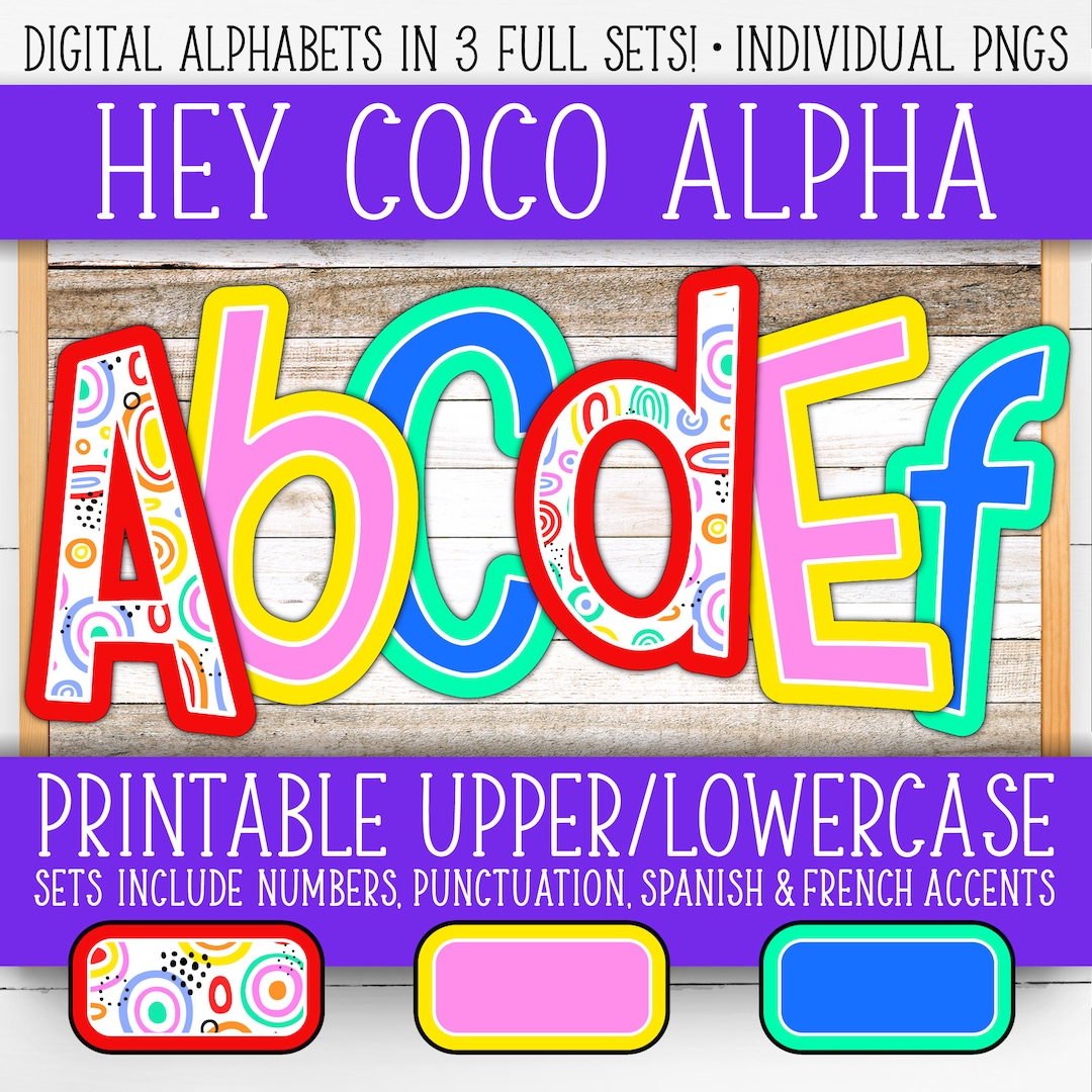 Alphabet Number Set for Boards - Hey Coco | +french & Spanish | Teacher ...