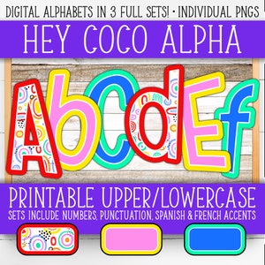 Alphabet Number Set for Boards - Hey Coco | +french & Spanish | Teacher ...