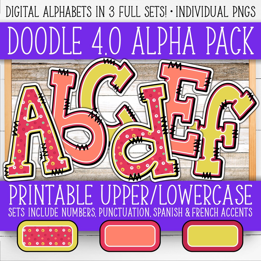 Alphabet Number Set for Boards - Doodle 4.0 | +french & Spanish ...