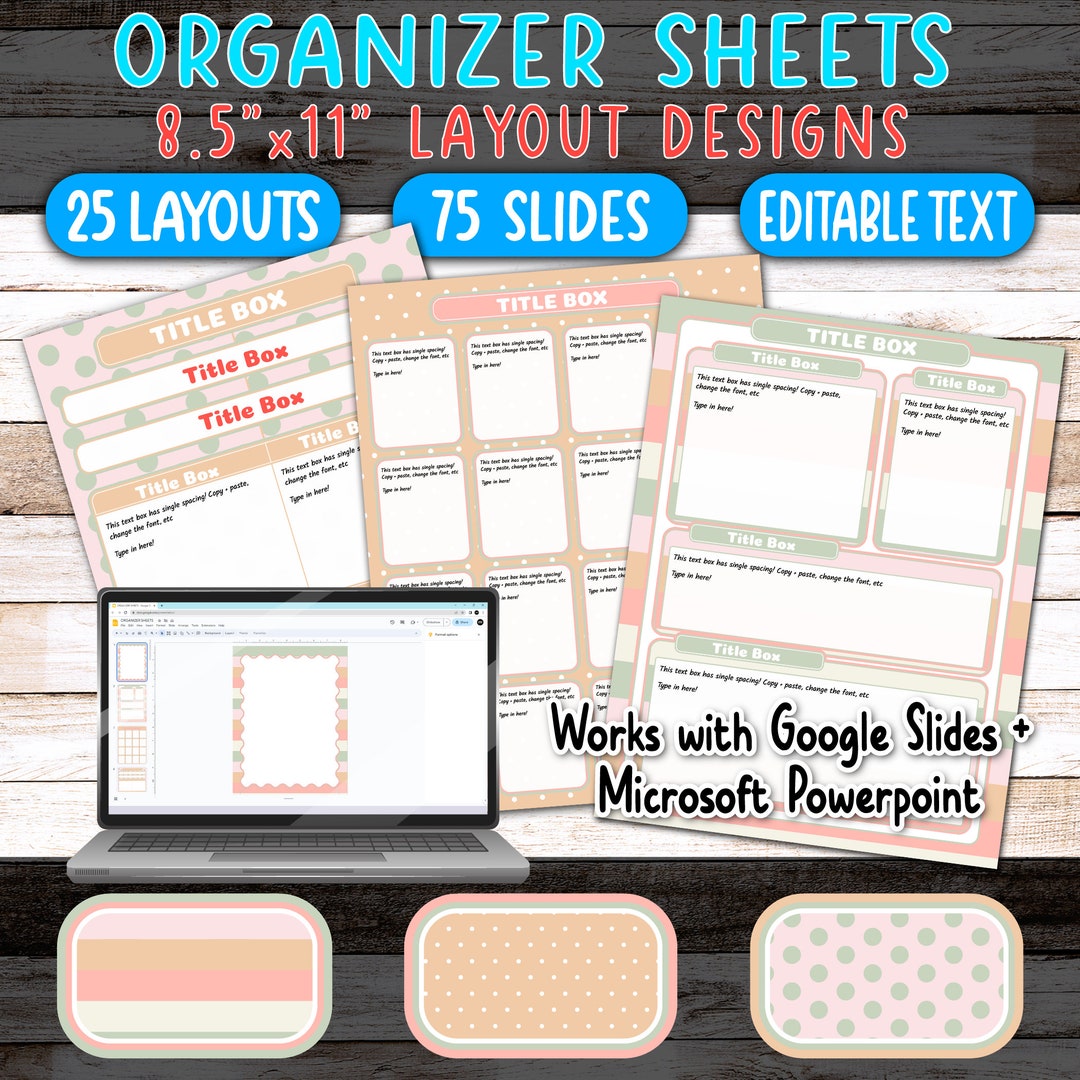 Organizer Sheet Templates | Planner & Presentation Pages (editable ...
