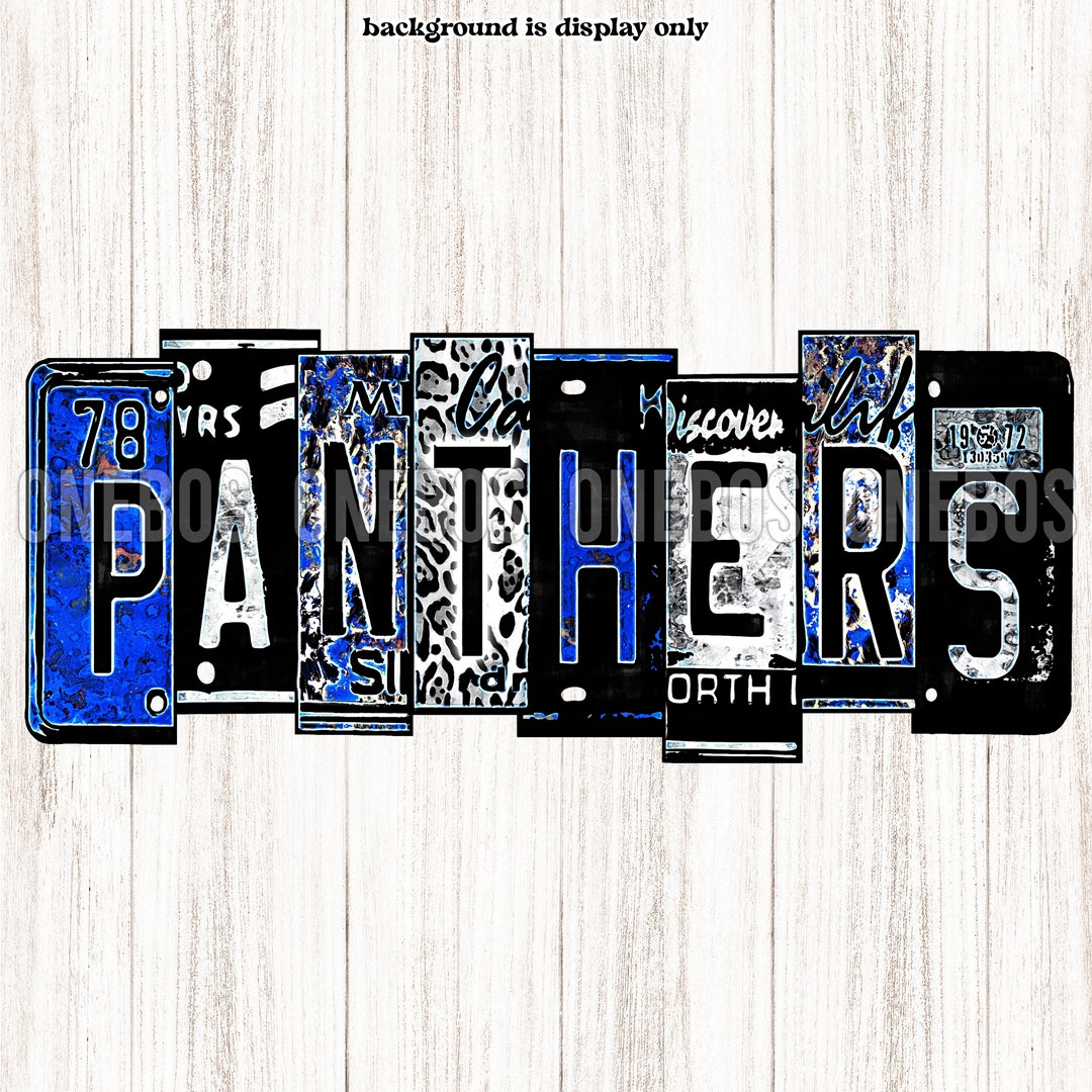 Watercolor License Plate Panthers PNG, Royal, Leopard, Grunge, Grey ...