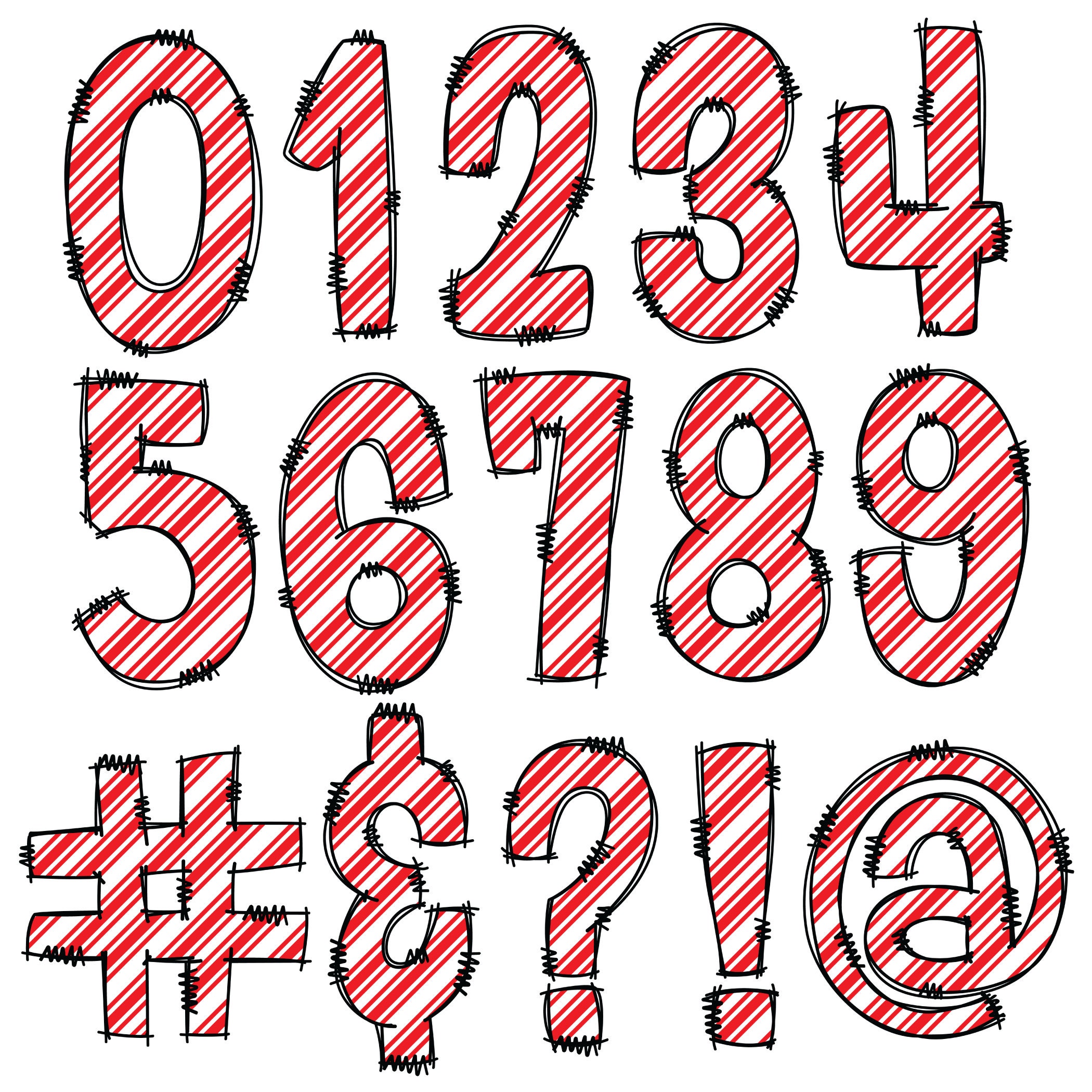 Digital Download | Doodle Christmas Candy Cane Pattern Fill 2 | PNG ...